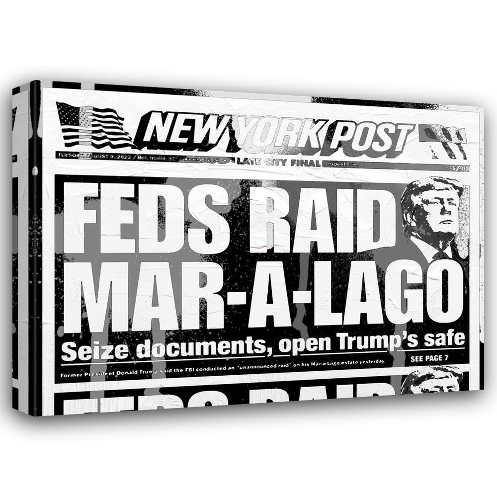 Trinx Feds Raid Maralago by Stephen Chambers - Wrapped Canvas Graphic Art | Wayfair